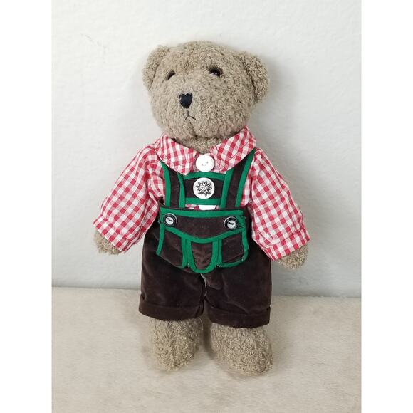 German Teddy Bear | Toys | Teddy Bear German Overalls Gingham Shirt ...